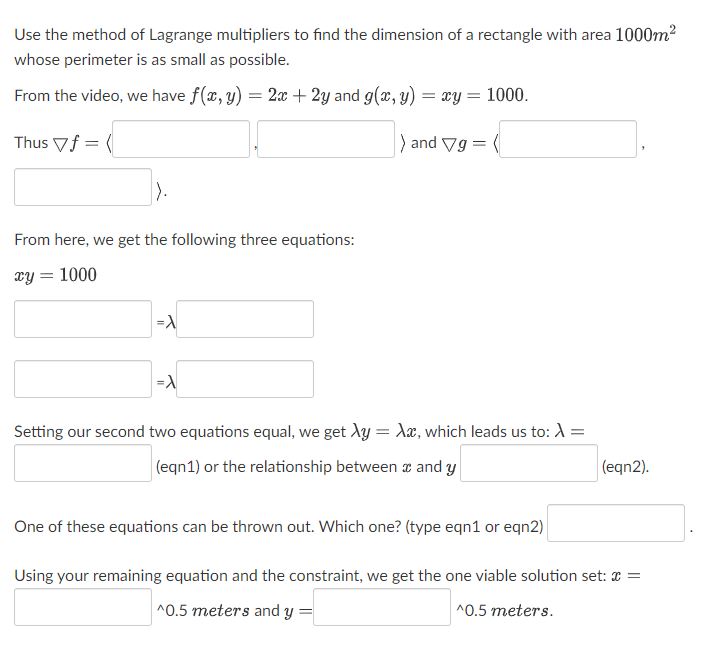 Solved Use the method of Lagrange multipliers to find the | Chegg.com
