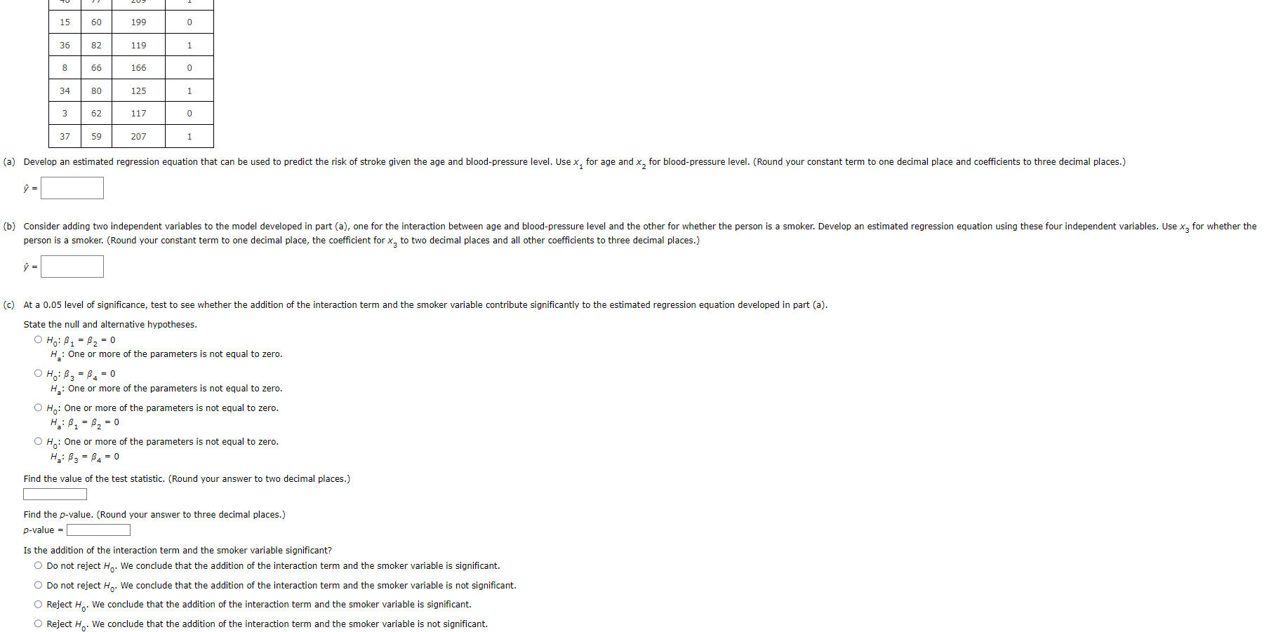 Solved DATAfile: Stroke A statistical program is | Chegg.com