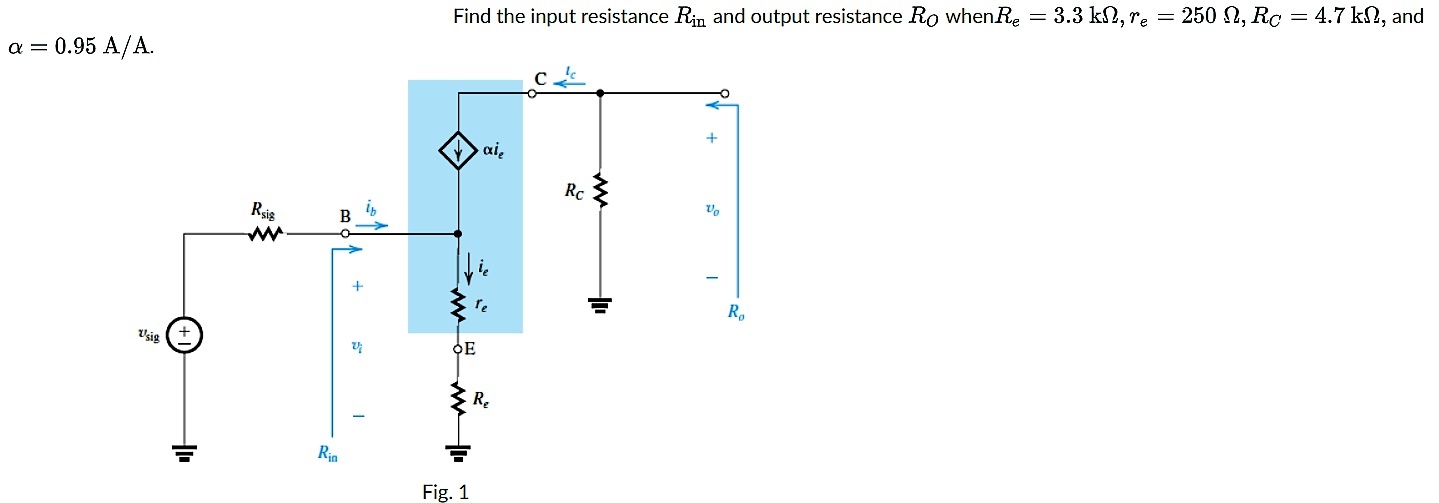 Solved Find the input resistance Rin and output resistance | Chegg.com