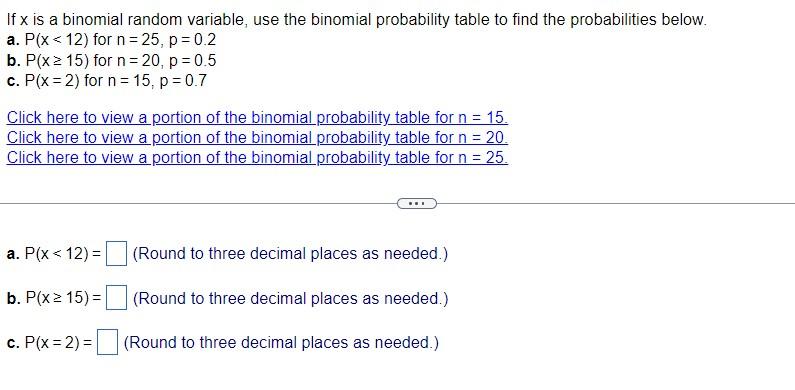 Solved If x is a binomial random variable, use the binomial | Chegg.com