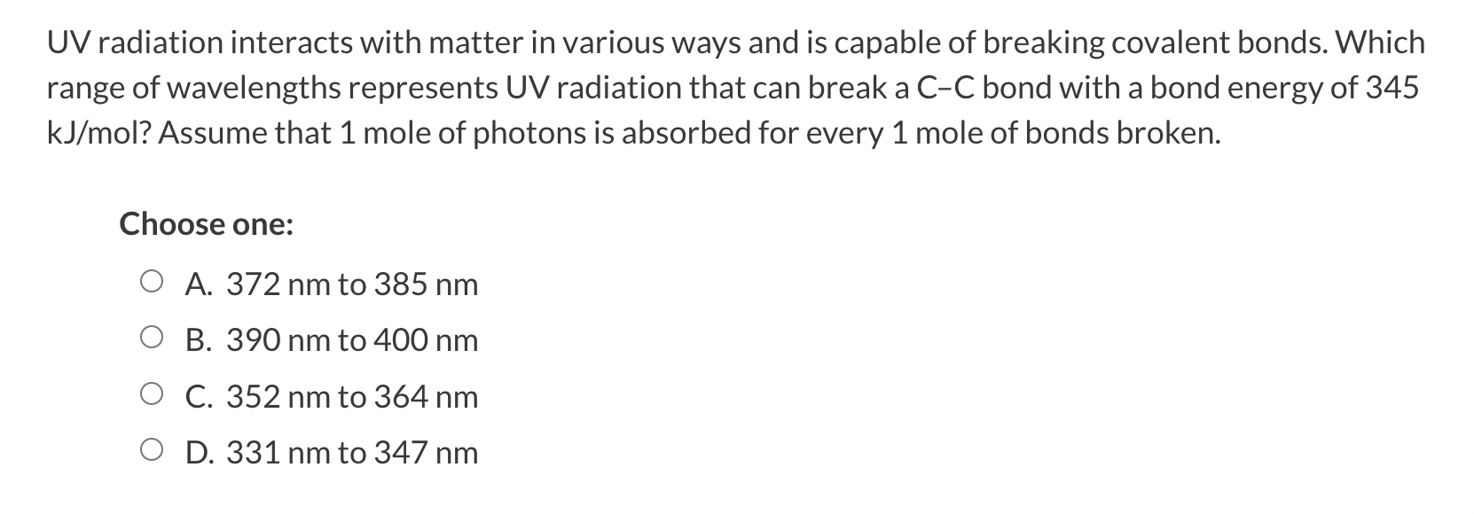 Solved Prolonged exposure to ultraviolet radiation in | Chegg.com
