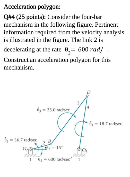 Solved Acceleration polygon: Q#4 (25 points): Consider the | Chegg.com