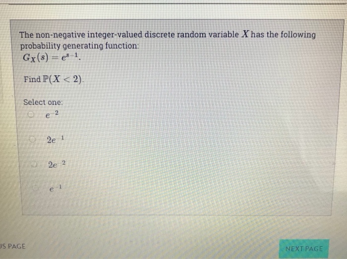 Solved The non-negative integer-valued discrete random | Chegg.com