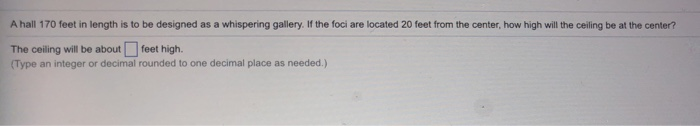 Solved A hall 170 feet in length is to be designed as a | Chegg.com