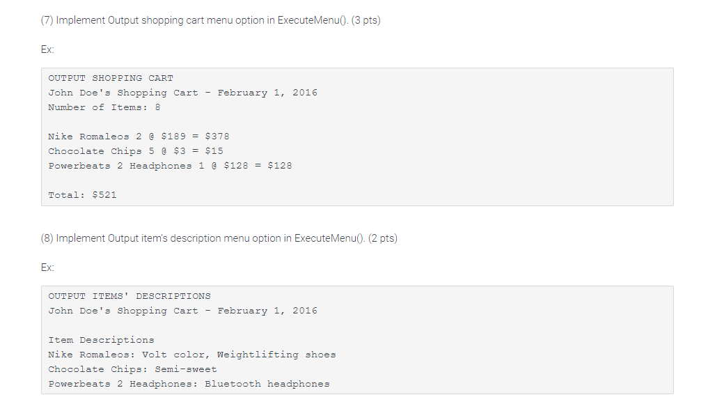 Solved This program extends the earlier "Online shopping | Chegg.com