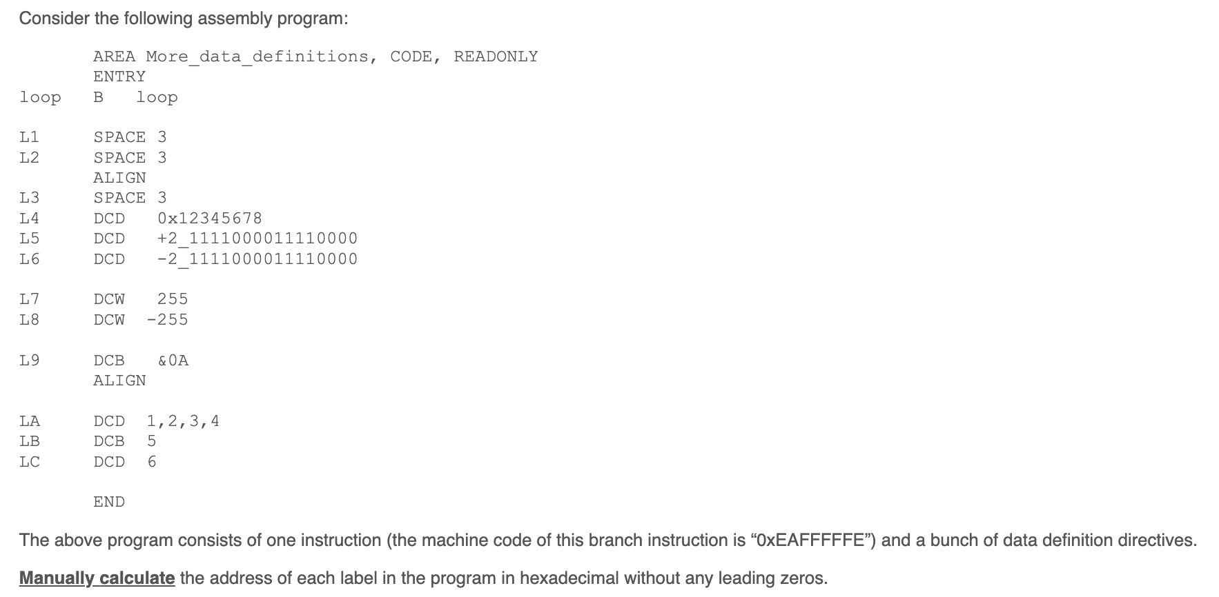 Solved Manually calculate the value of each byte in this | Chegg.com