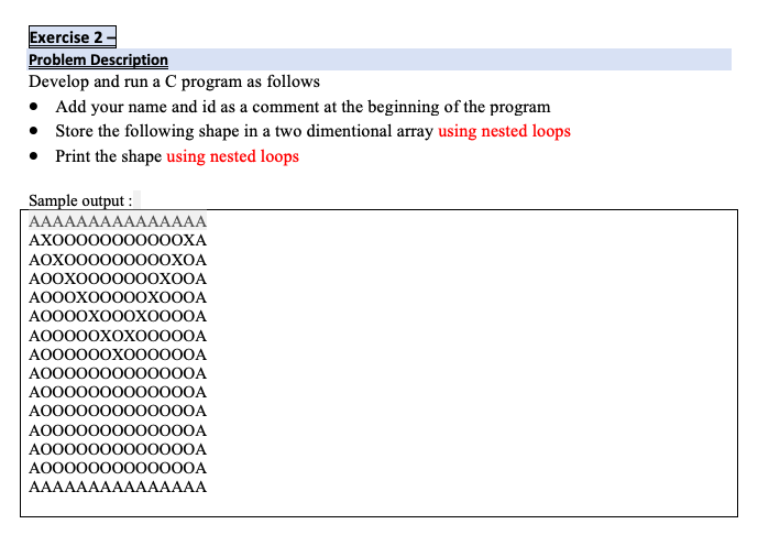 Solved Exercise 2 Problem Description Develop and run a C | Chegg.com