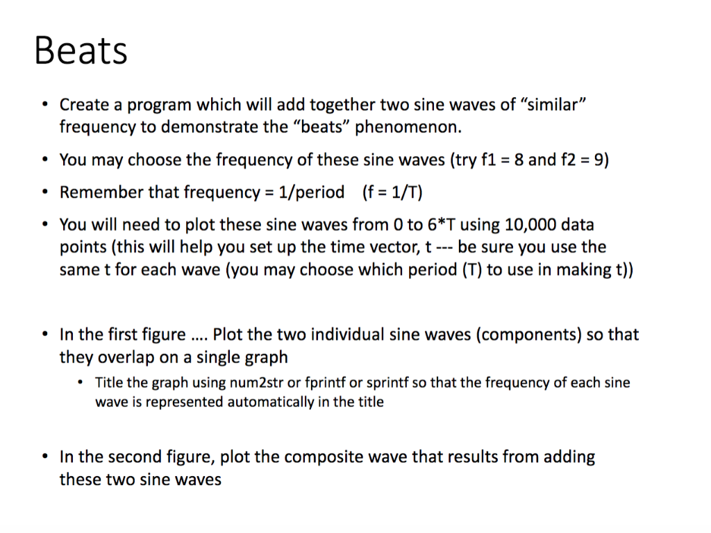 Solved Assignment Beats Part three phenomenon that can be | Chegg.com