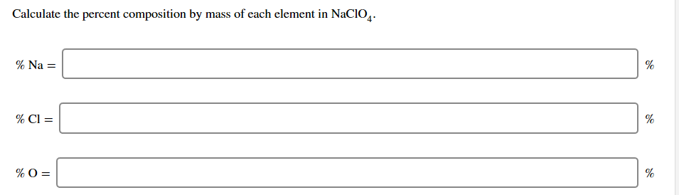 Solved Calculate the percent composition by mass of each | Chegg.com