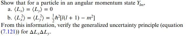 Solved Show that for a particle in an angular momentum state | Chegg.com