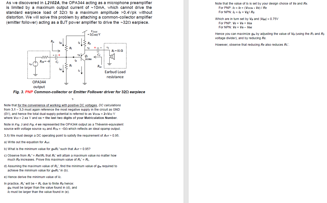 Using VCC = 2.36, ﻿ How do you do AC analysis for | Chegg.com