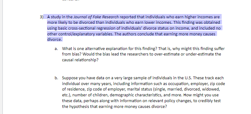 3) A study in the Journal of Fake Research reported | Chegg.com