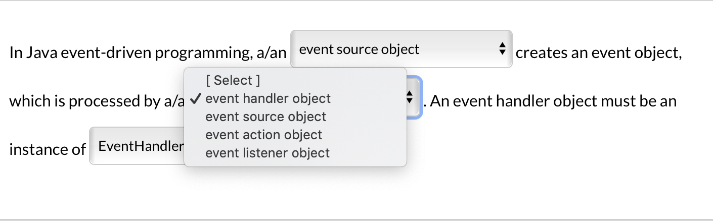 Solved creates an event object, [Select ] In Java | Chegg.com