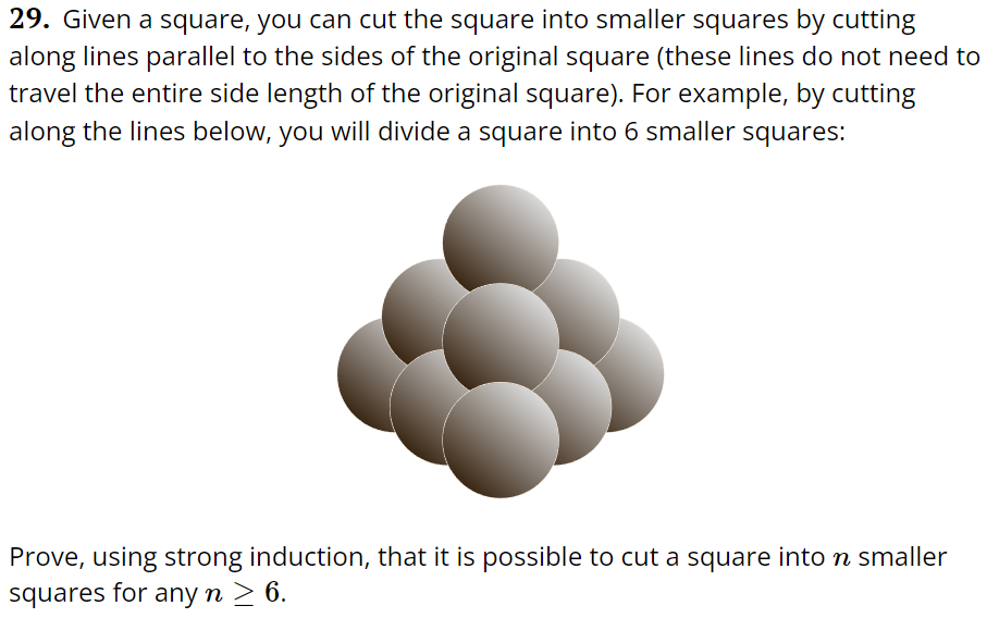 Solved Given a square, you can cut the square into smaller | Chegg.com