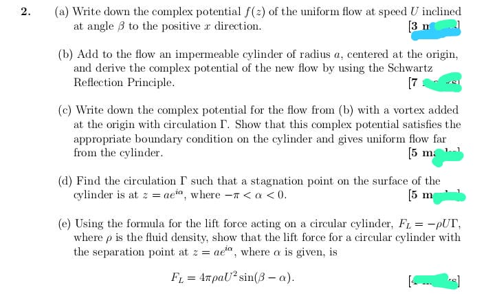 2. (a) Write down the complex potential S(:) of the | Chegg.com