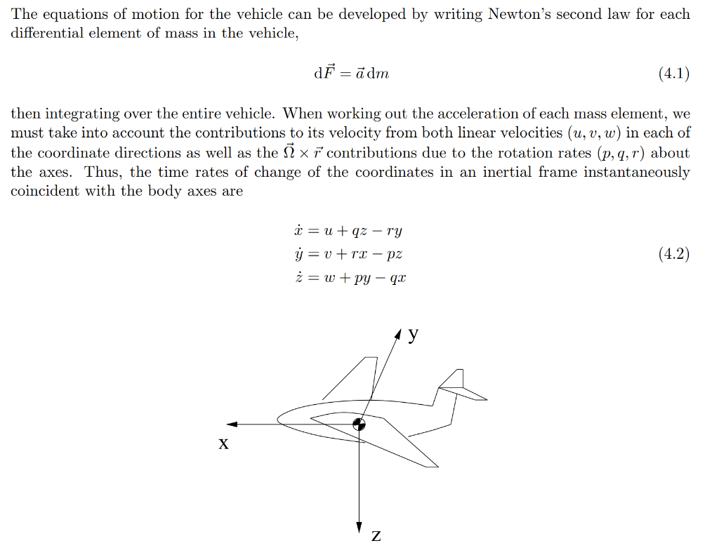 Solved The equations of motion for the vehicle can be | Chegg.com