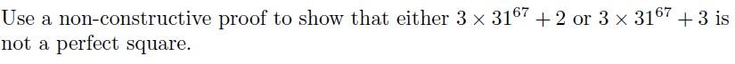Solved Use a non-constructive proof to show that either 3 x | Chegg.com