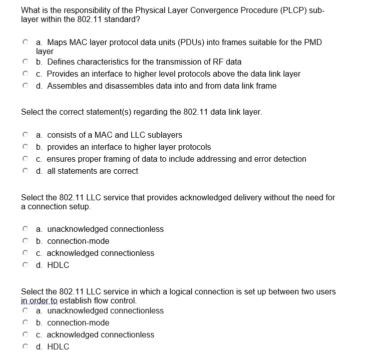 Solved What is the responsibility of the Physical Layer | Chegg.com