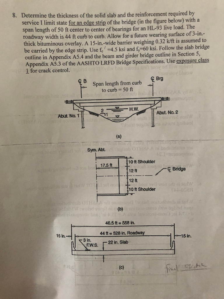 Determine the thickness of the solid slab and the | Chegg.com