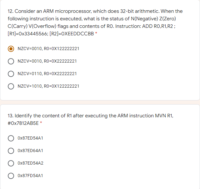 Solved 12. Consider an ARM microprocessor, which does 32-bit | Chegg.com