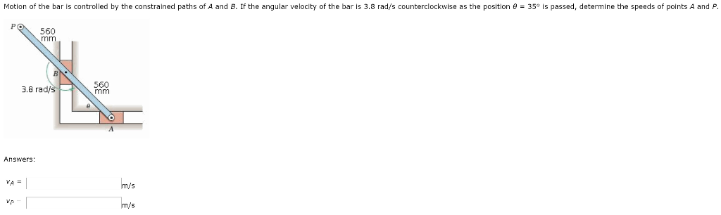 Solved Motion of the bar is controlled by the constrained | Chegg.com
