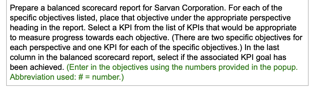 Solved Sarvan Corporation is preparing its balanced | Chegg.com
