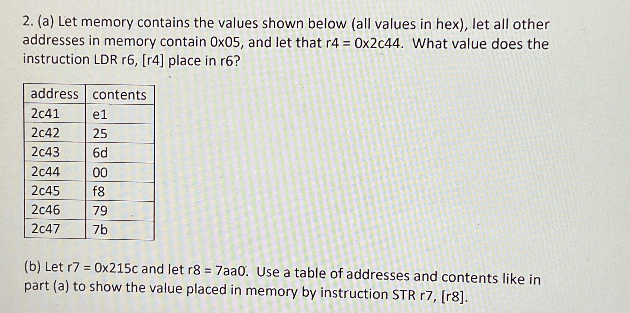 Solved Can you help answer part a and b (a) ﻿Let memory | Chegg.com
