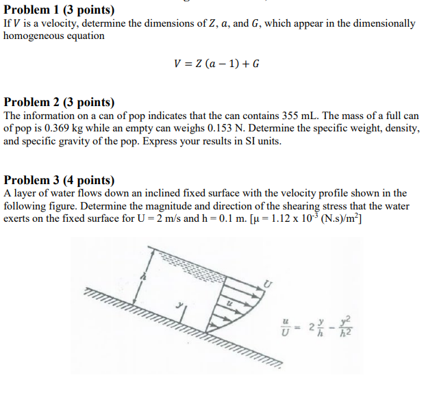 Solved Problem 1 ( 3 points) If V is a velocity, determine | Chegg.com