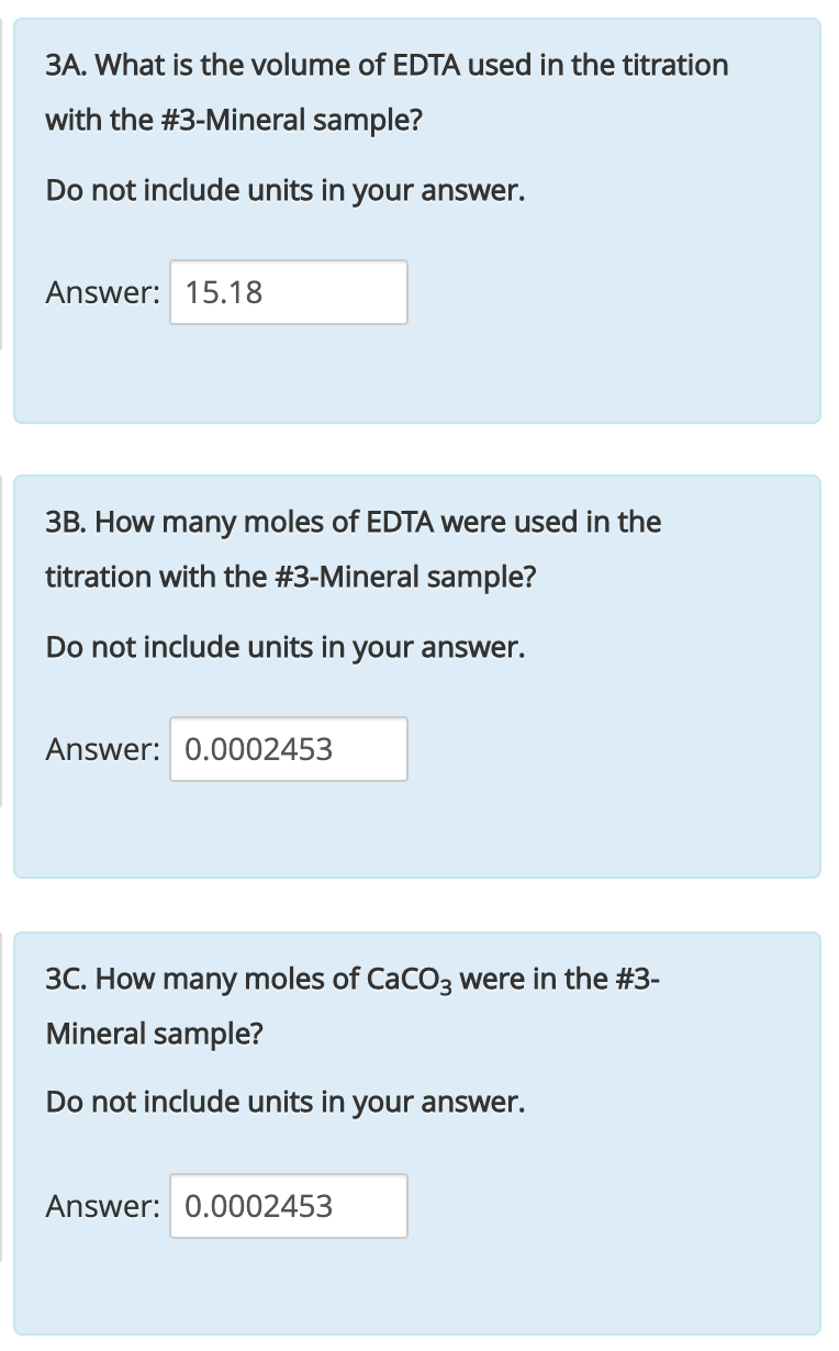 Solved Using sample #3 - Mineral Initial Burette | Chegg.com