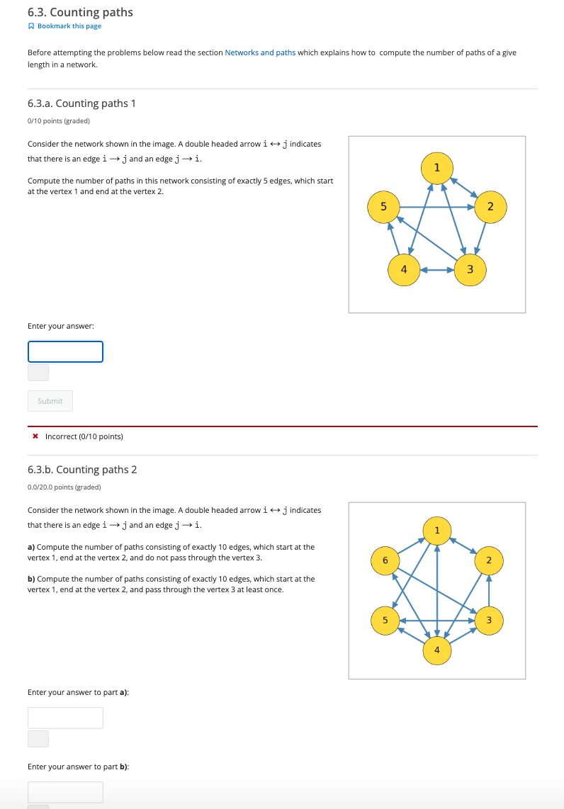 Solved 6.3. ﻿Counting pathsద ﻿Bookmark this pageBefore | Chegg.com