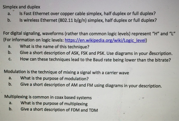 Simplex and duplex Is Fast Ethernet over copper cable | Chegg.com