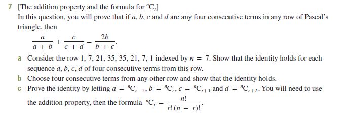 Solved 7 [The addition property and the formula for \\( { | Chegg.com