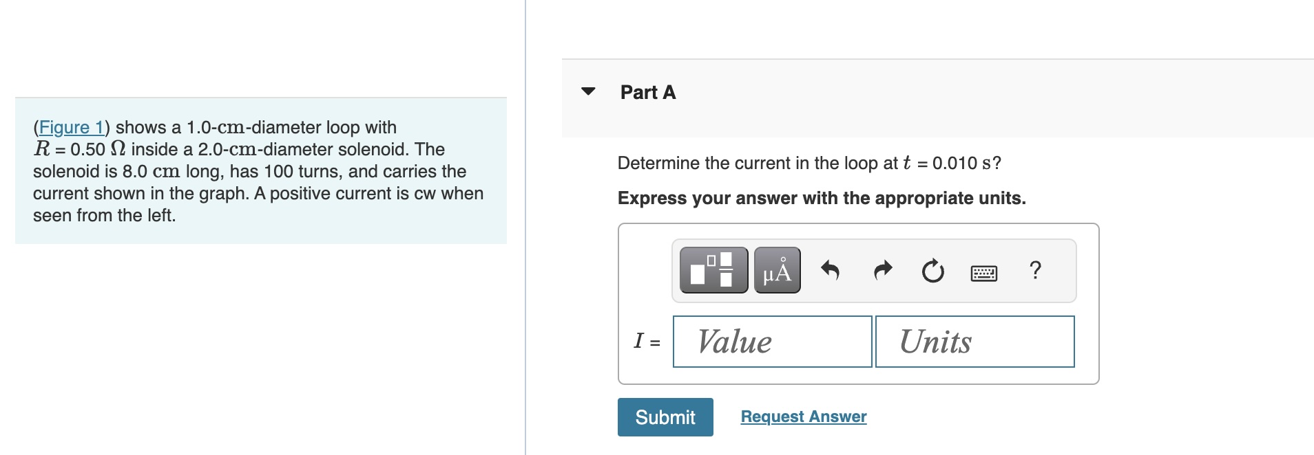 Solved (Figure 1) shows a 1.0-cm-diameter loop with R=0.50Ω | Chegg.com