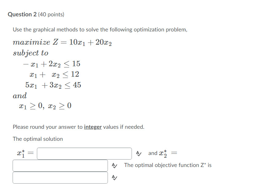 Solved Question 2 (40 points) Use the graphical methods to | Chegg.com