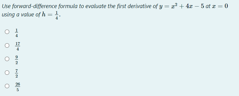 Solved Use forward-difference formula to evaluate the first | Chegg.com