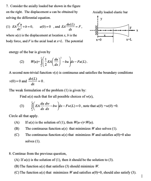 Solved 7. Consider the axially loaded bar shown in the | Chegg.com