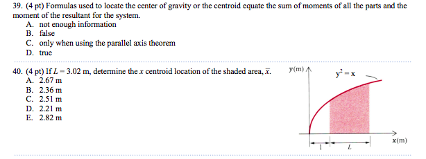 Solved 39. (4 pt) Formulas used to locate the center of | Chegg.com