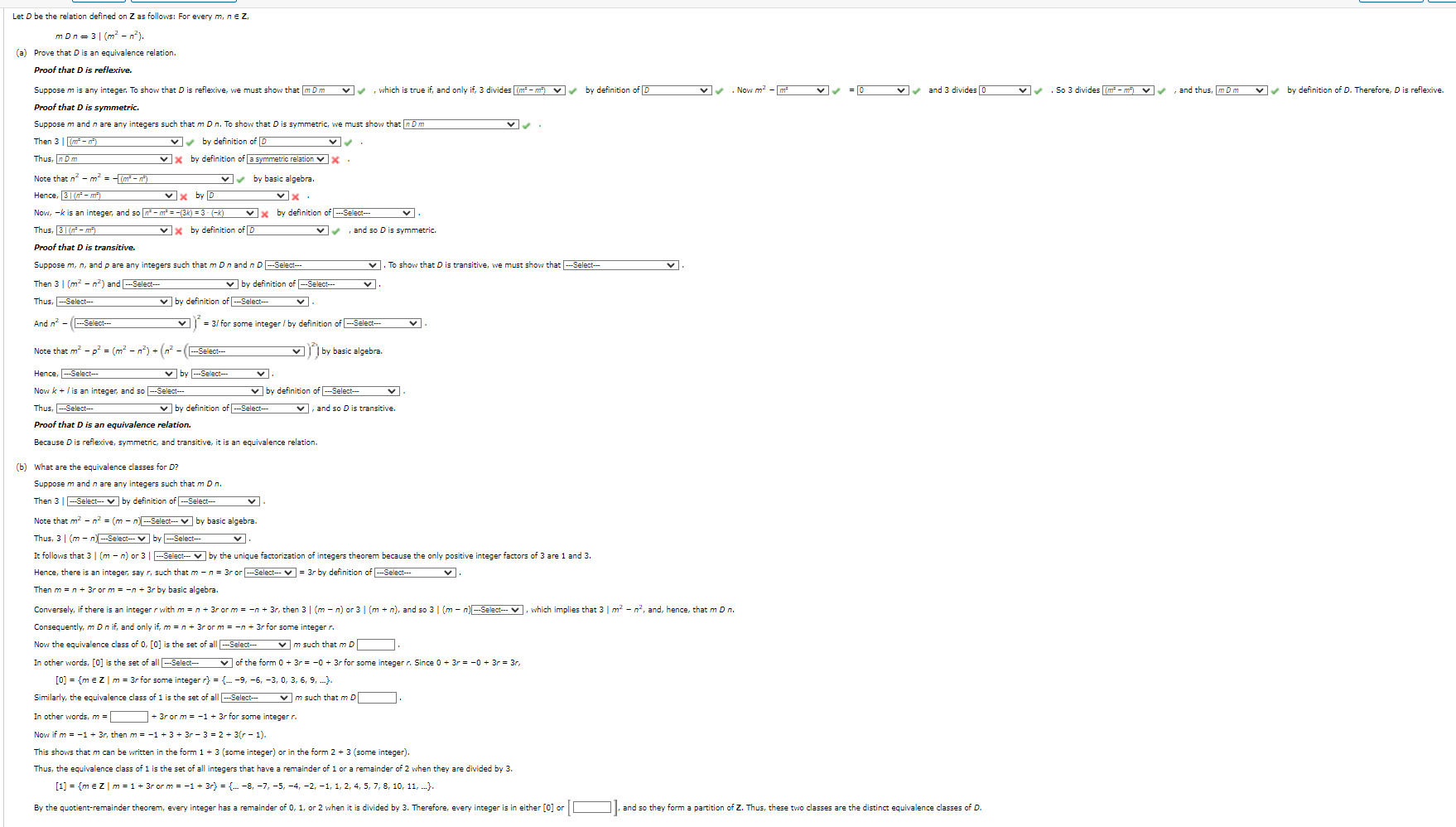 Let D be the relation defined on Z as follows: For | Chegg.com