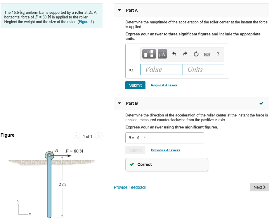 Solved Part A The 15.5-kg uniform bar is supported by a | Chegg.com