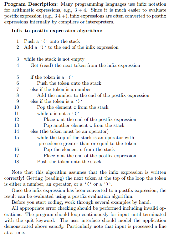 Solved Program Description: Many programming languages use | Chegg.com