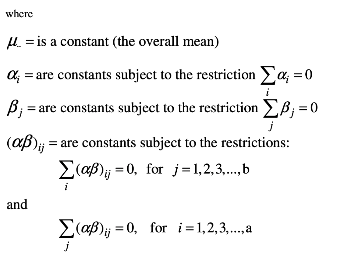 Assume the Two-Way ANOVA model | Chegg.com