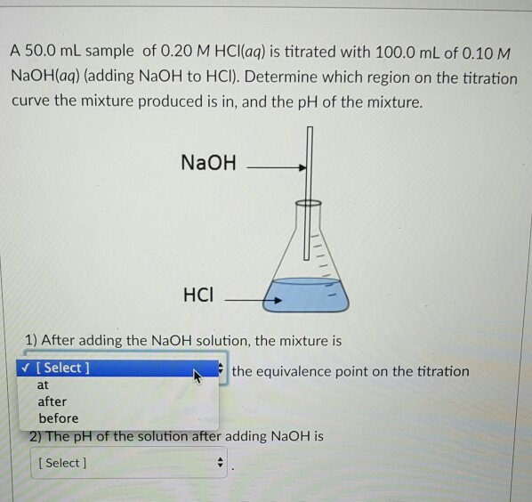 Solved A 50.0 mL sample of 0.20 M HCl(aq) is titrated with | Chegg.com