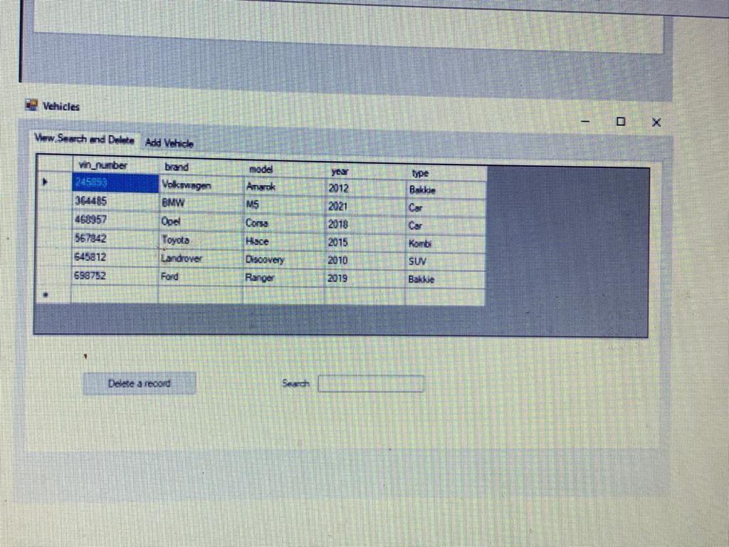 INSERT & DELETE & SEARCH Create a suitable database | Chegg.com