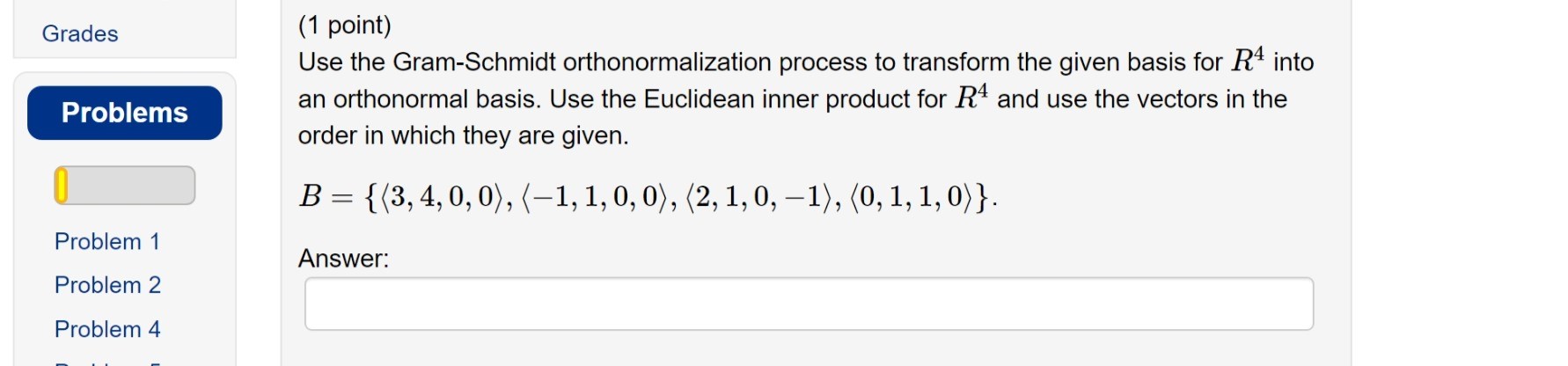 Use the Gram-Schmidt orthonormalization process to | Chegg.com