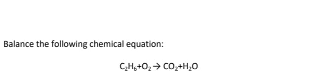 Solved Balance the following chemical equation: | Chegg.com