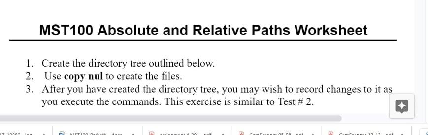 Solved MST100 Absolute and Relative Paths Worksheet 1. | Chegg.com