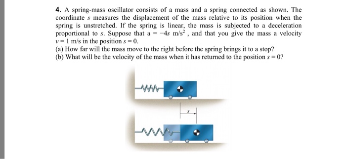 Solved A spring-mass oscillator consists of a mass and a | Chegg.com