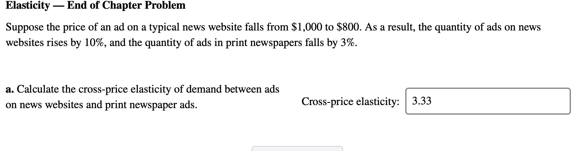 Solved Elasticity — End of Chapter Problem Suppose the price | Chegg.com