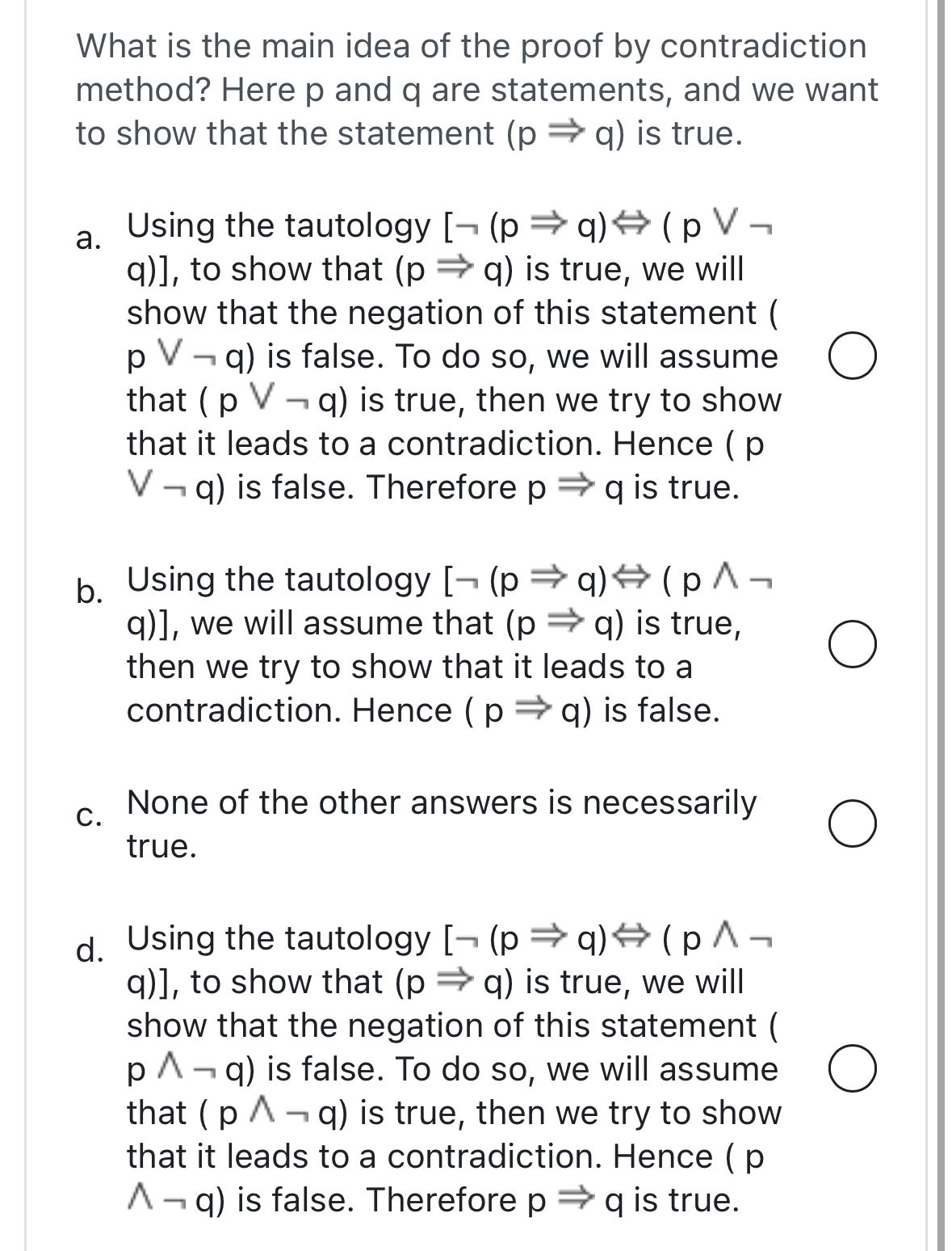 Solved What is the main idea of the proof by contradiction | Chegg.com
