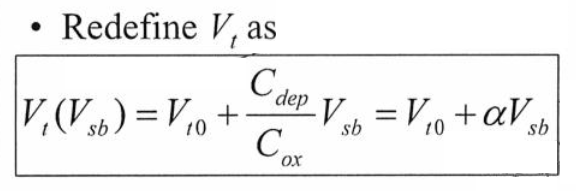 Solved Problem 1: the equation for Vt as a function of Vsb | Chegg.com